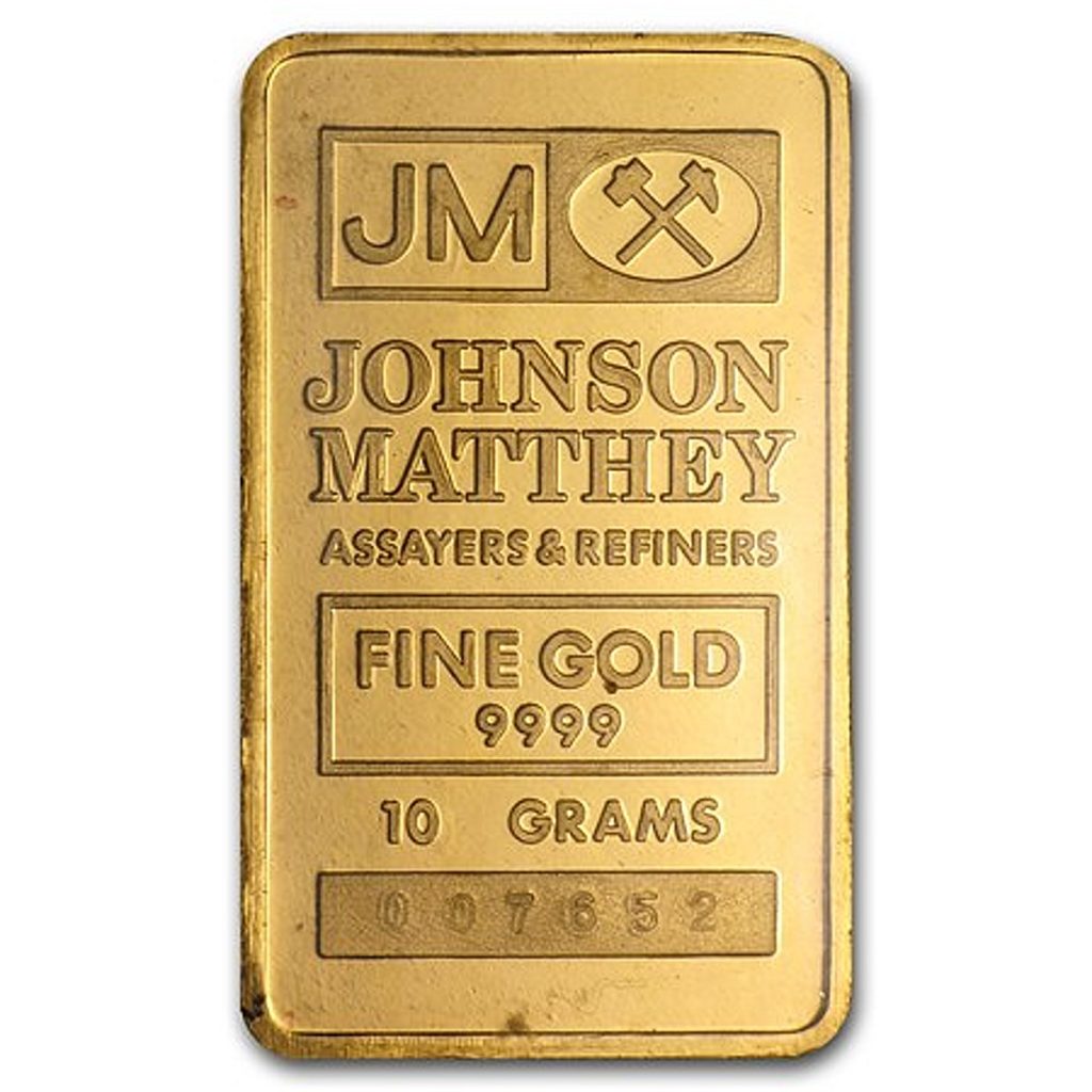 10 Gram Gold Bar – Johnson Matthey - AU Bullion Canada