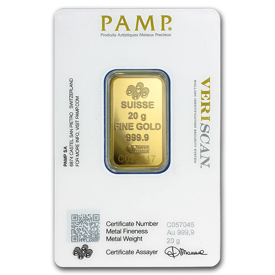 20 Gram Gold Bar – PAMP Suisse - AU Bullion Canada