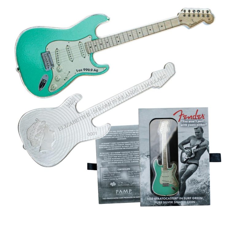 2022 1 Oz silver FENDER Guitar coin - AU Bullion Canada