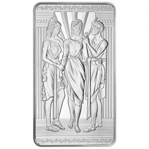 10 Oz Silver Three Graces Bar - Royal Mint UK - AU Bullion Canada
