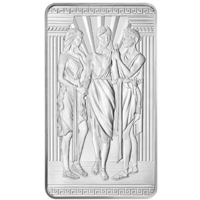 100 Oz Silver Three Graces Bar - Royal Mint UK - AU Bullion Canada