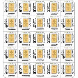 1 Gram Gold Bar Sheet | PAMP Suisse - AU Bullion Canada