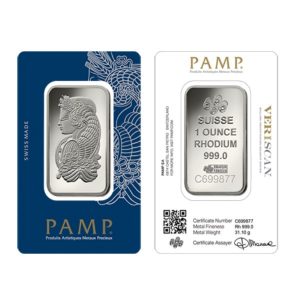1 Oz Rhodium bar - PAMP Suisse - AU Bullion Canada