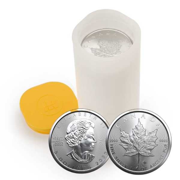 2023 1 Oz Silver Maple Leaf Coin tube - AU Bullion Canada