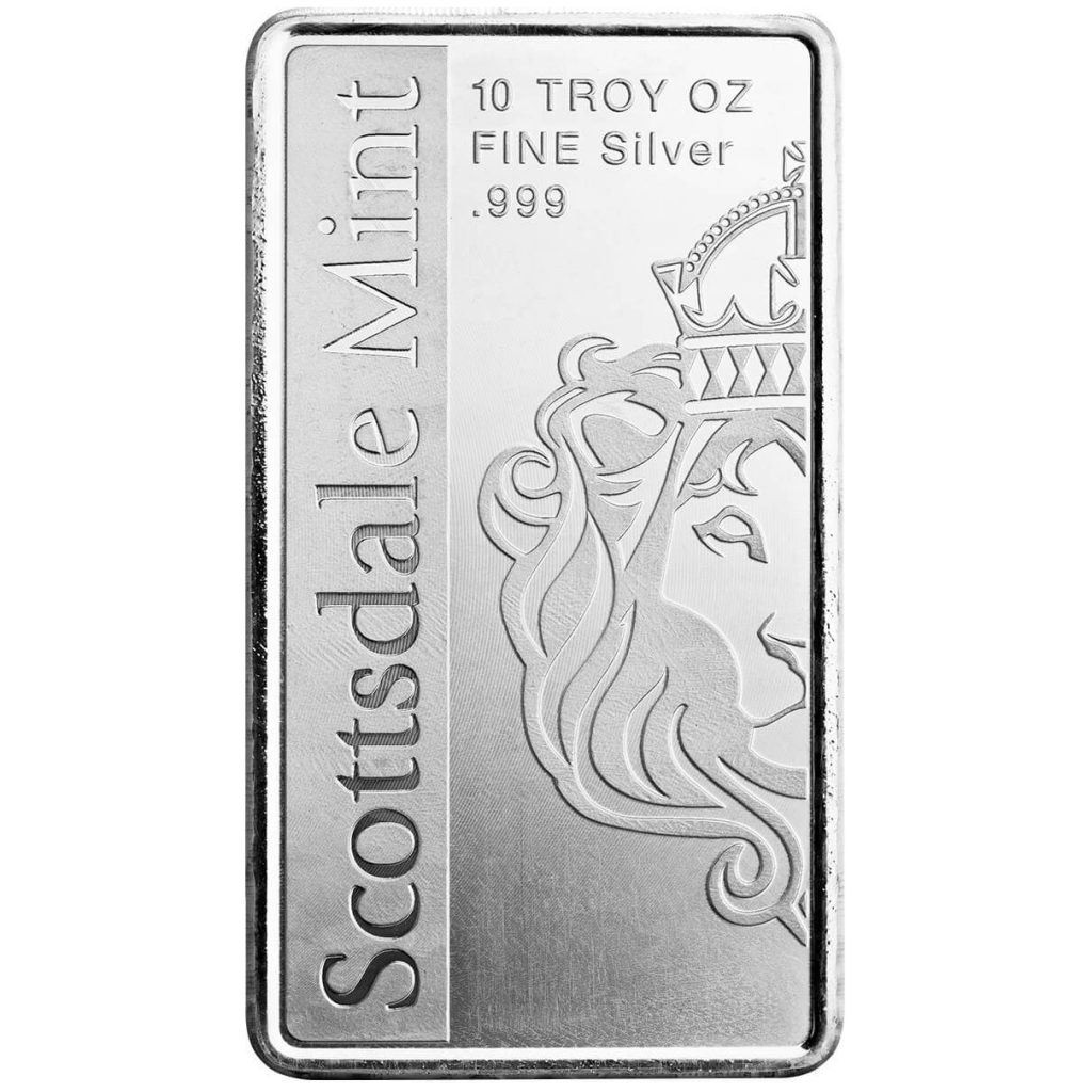10 Oz Silver Archangel Michael Bar - Scottsdale Mint - AU Bullion Canada