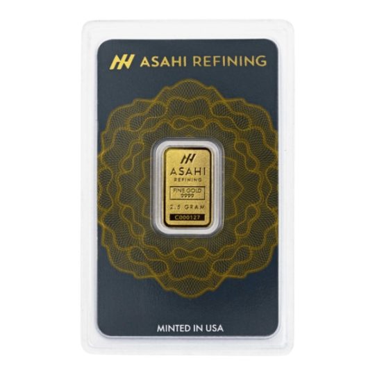 2.5 Gram Gold Bar(Inc. Assay Card) – Asahi Refining - AU Bullion Canada